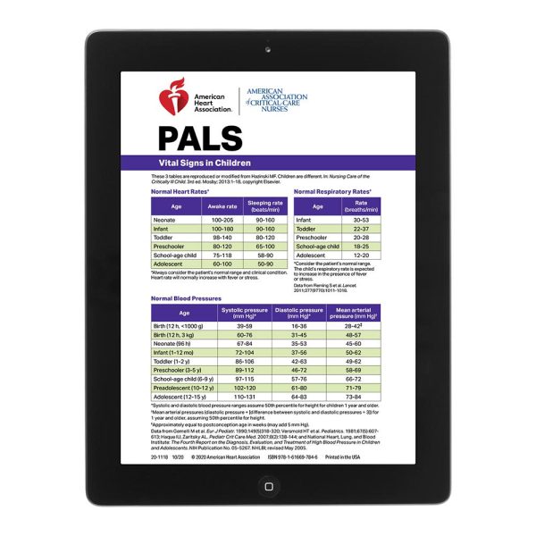 AHA 2025 PALS Digital Pocket Reference Card – One Beat Medical